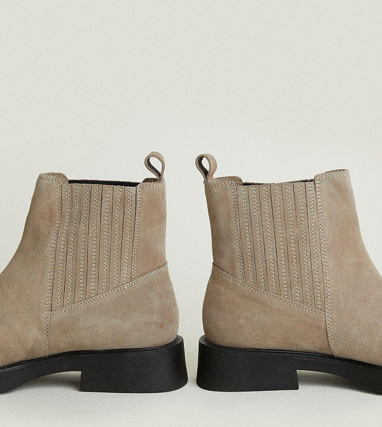 Buy Oasis Smart Leather Chelsea Ankle Boots In Beige | 6thStreet UAE