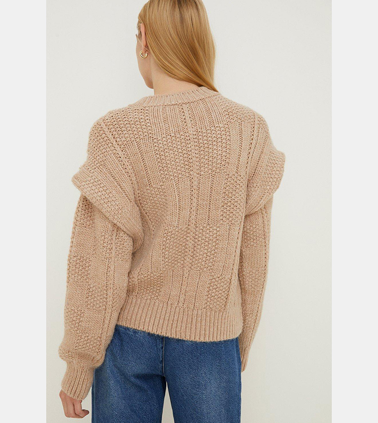 Buy Oasis Rachel Stevens Honeycomb Stitch Tuck Shoulder Sweater In ...