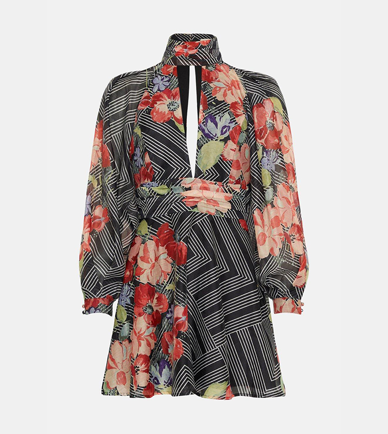 Buy Oasis Print Sisters Organza Keyhole Front Dress In Multiple Colors ...