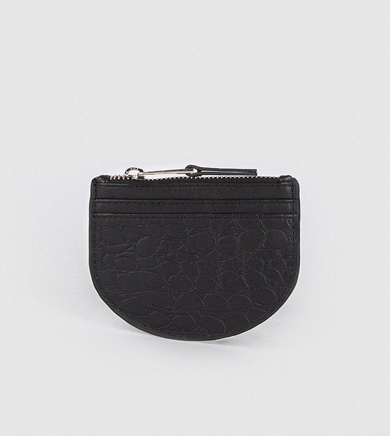 Buy Oasis Real Leather Croc Card Holder In Black | 6thStreet Qatar