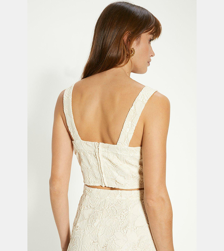 Buy Oasis Detailed Lace Strappy Top In White | 6thStreet UAE