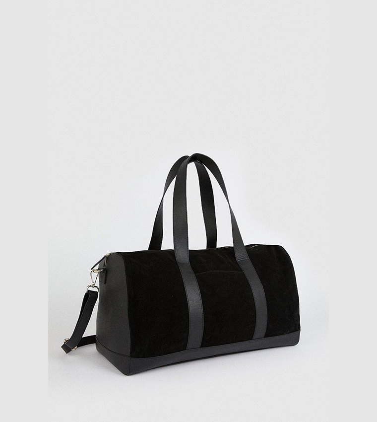 Buy Oasis Leather And Suede Detail Holdall Duffle Bag In Black | 6thStreet Qatar