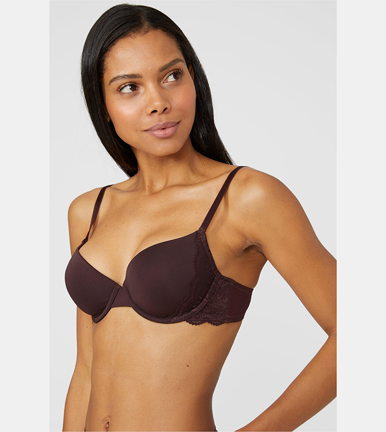 Buy Oasis Smooth Lace T Shirt Bra In Brown 6thstreet Qatar