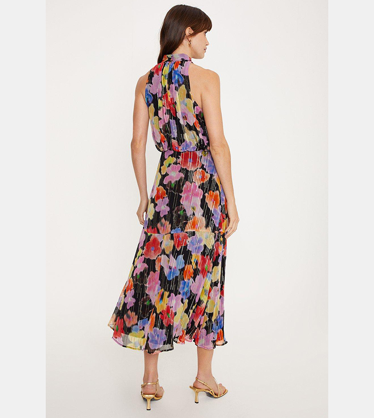 Buy Oasis Metallic Halterneck Midi Dress In Multiple Colors | 6thStreet UAE