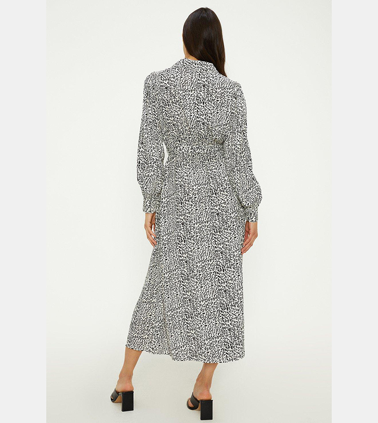 Buy Oasis Mono Abstract Tie Midi Shirt Dress In Multiple Colors ...