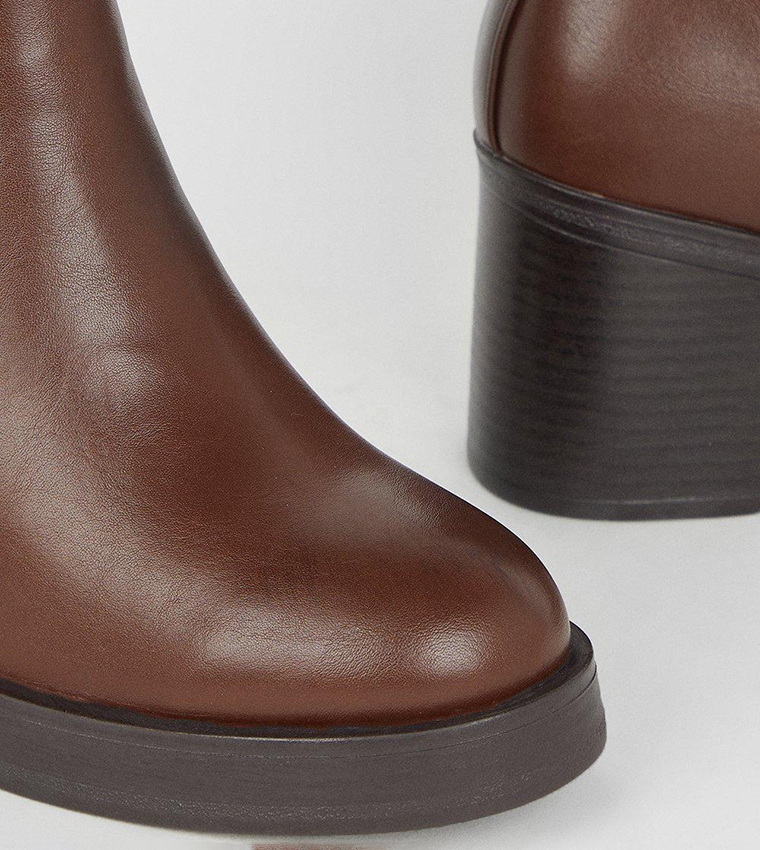 Buy Oasis Round Toe Platform Ankle Boots In Brown | 6thStreet UAE