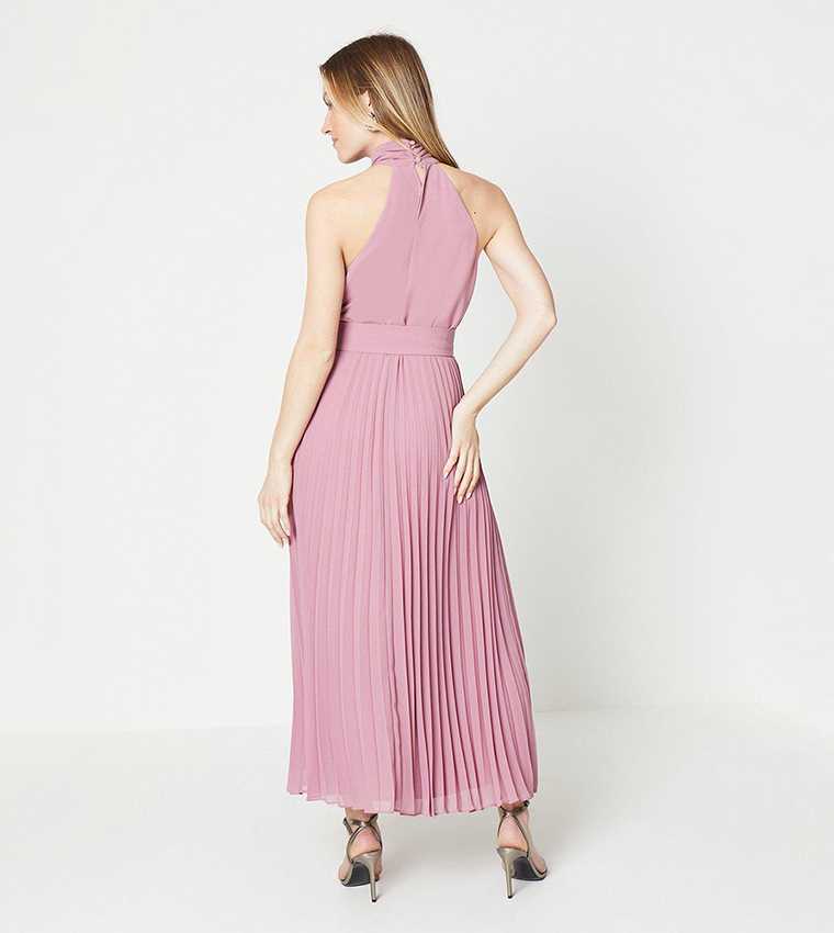 Buy Oasis Premium Crepe Corsage Pleated Midi Dress In Mauve | 6thStreet ...