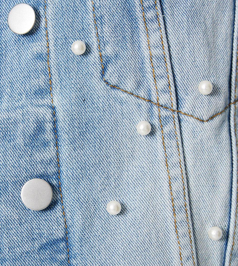 Buy Oasis Pearl Denim Jacket In Blue | 6thStreet Kuwait