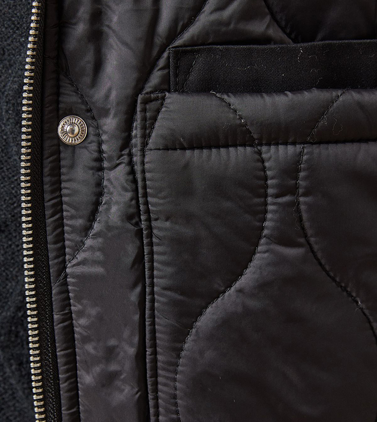 Buy Oasis Onion Quilted Popper Jacket In Black | 6thStreet Saudi Arabia