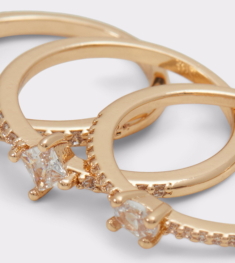 Buy Aldo Accessories BAILY 3 Pack Embellished Rings In Gold | 6thStreet UAE