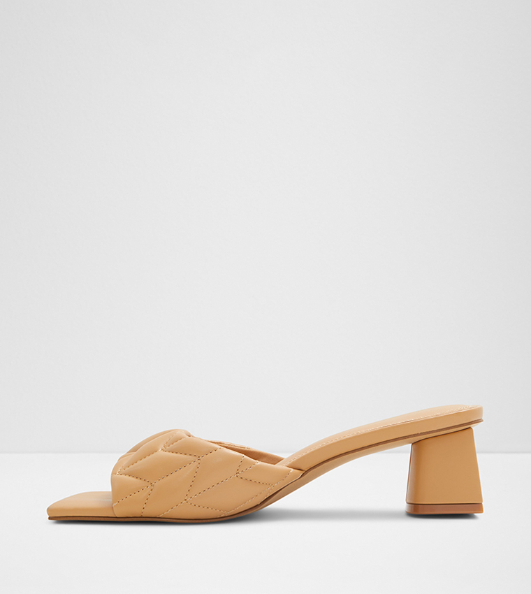 Buy Aldo BANARYN Quilted Block Heel Sandals In Beige | 6thStreet Kuwait