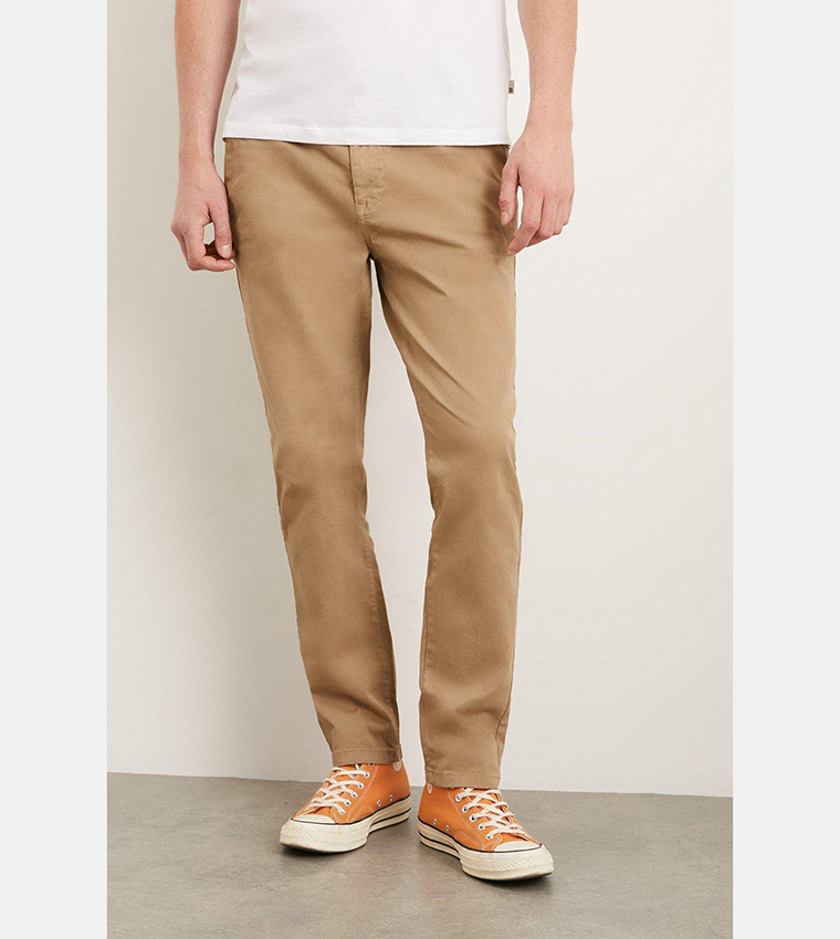 Buy Burton Slim Fit Stone Chinos In Beige | 6thStreet Saudi Arabia