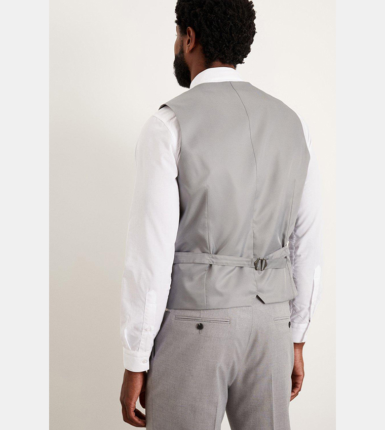 Buy Burton Tailored Fit Light Grey Waistcoat In Grey | 6thStreet UAE