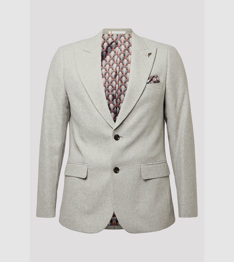 Buy Burton Slim Fit Grey Tweed Blazer In Grey | 6thStreet UAE