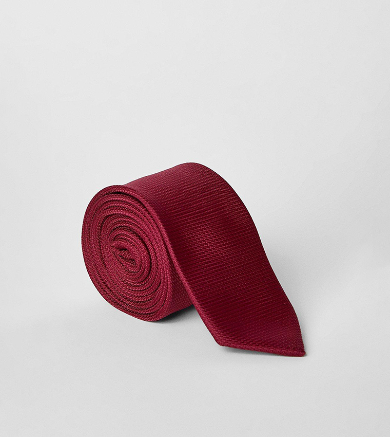 Buy Burton Outlet Textured Tie With Tie Bar In Red | 6thStreet UAE