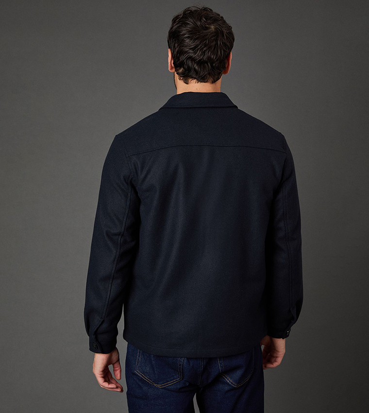 Buy Burton Wool Look Harrington Jacket In Navy | 6thstreet UAE