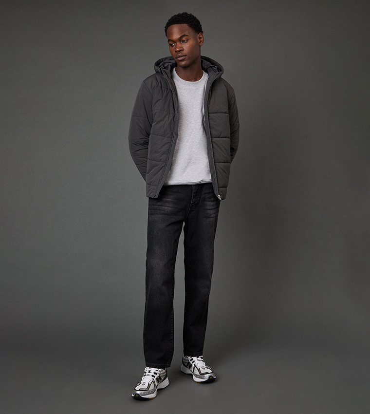Buy Burton Quilted Padded Hooded Jacket In Grey | 6thStreet UAE