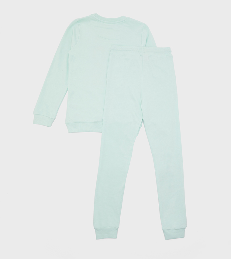 Buy Adams Kids 2 Piece No Dram Sequins Jog Set In Green | 6thStreet UAE