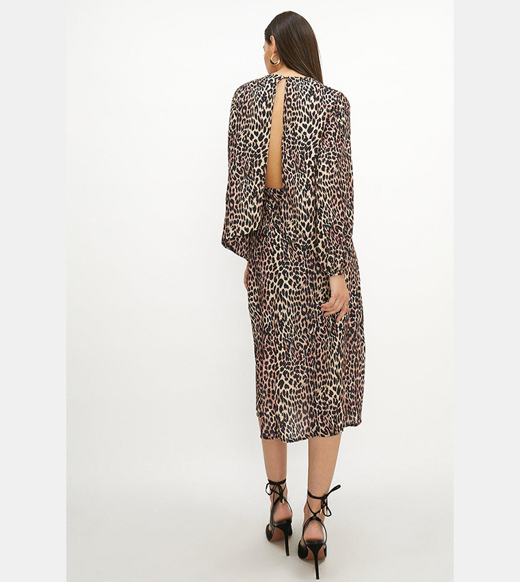 Buy Coast Cape Back Midi Dress In ANIMAL | 6thStreet UAE