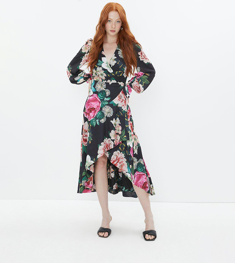 Buy Coast Alexandra Gallagher Asymmetric Wrap Dress In Black ...