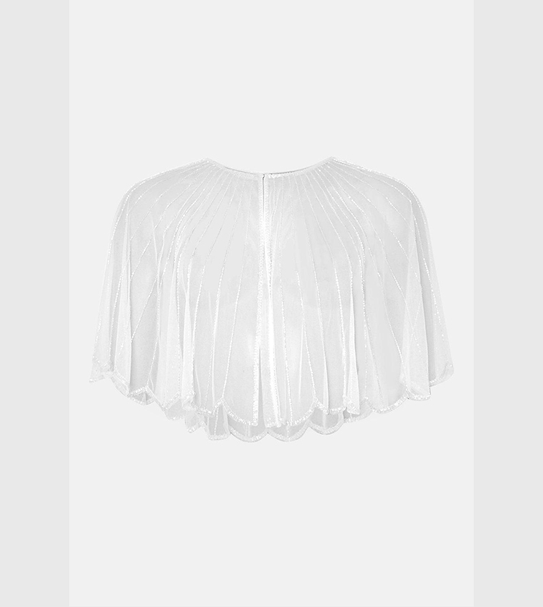 Buy Coast Scallop Edge Embellished Cape In Ivory | 6thStreet Saudi Arabia