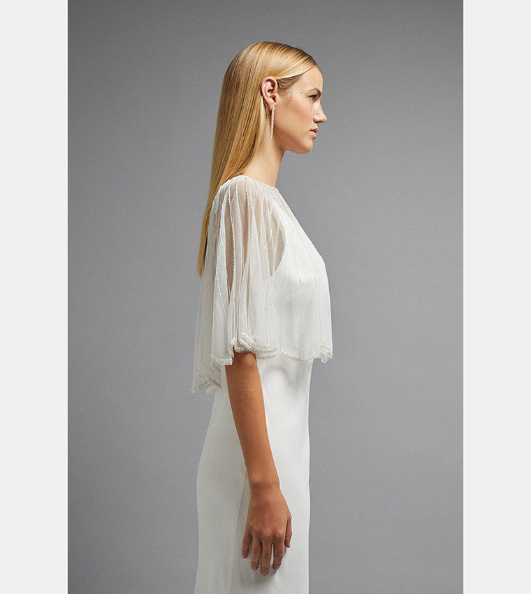 Buy Coast Scallop Edge Embellished Cape In Ivory | 6thStreet Bahrain