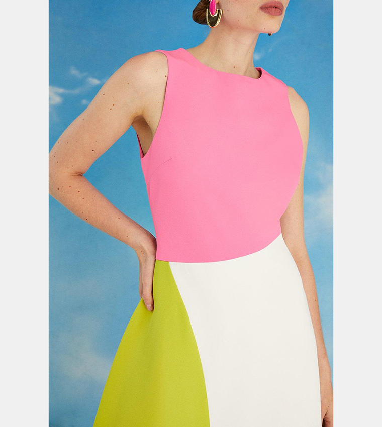 Buy Coast Lisa Tan Color Block Midaxi Dress In Multiple Colors ...