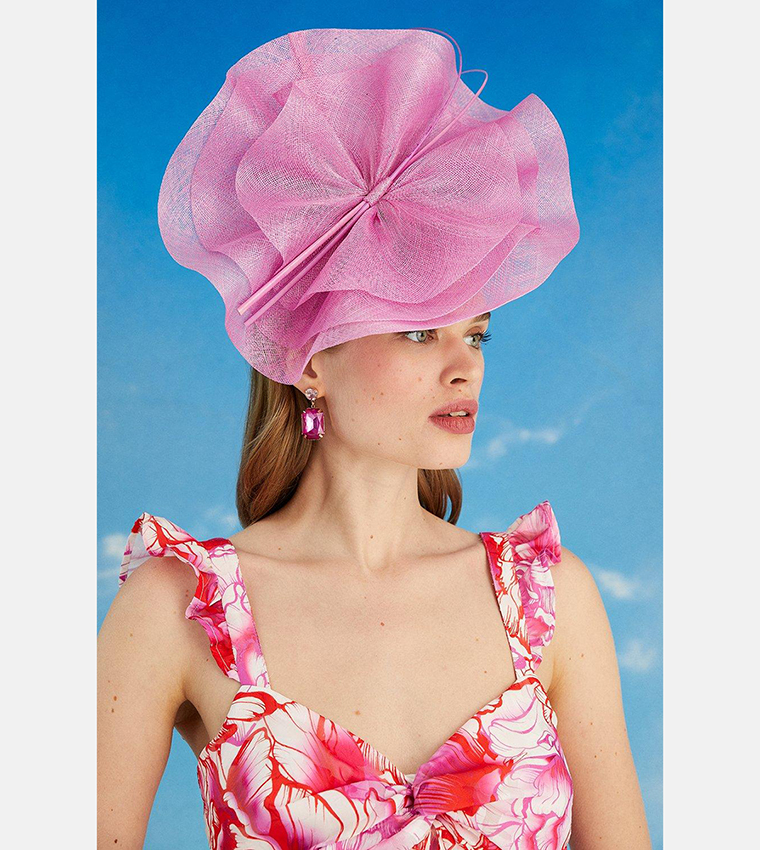 Buy Coast Lisa Tan Ruffle Layered Fascinator With Quills In Lilac ...
