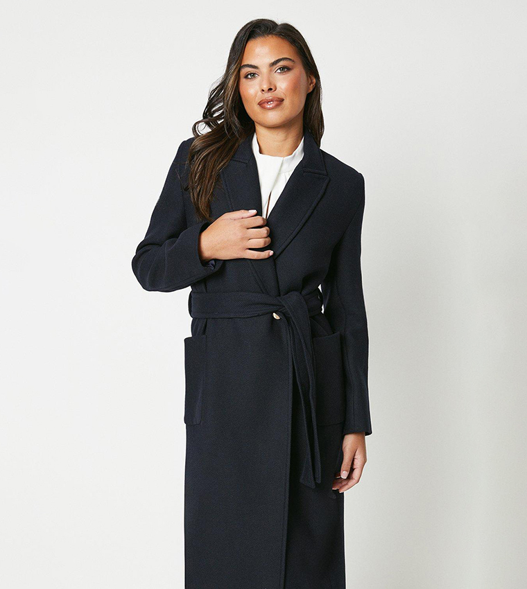 Buy Coast Deep Cuff Funnel Coat In Navy | 6thStreet Qatar