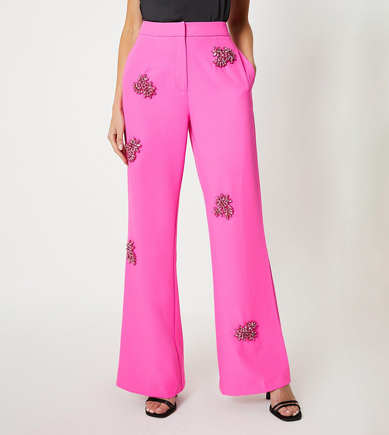 Buy Coast Embellished Crystal Trousers In Hot Pink | 6thStreet Kuwait