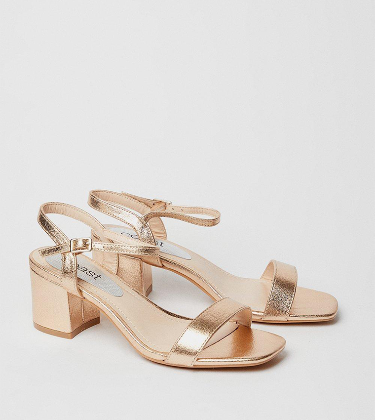 Buy Coast Tessa Medium Block Heel Sandals In Rose Gold | 6thStreet Kuwait