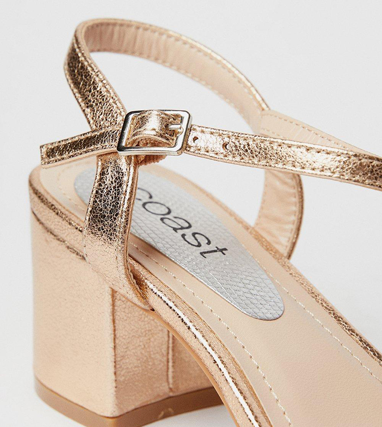 Buy Coast Tessa Medium Block Heel Sandals In Rose Gold | 6thStreet Kuwait