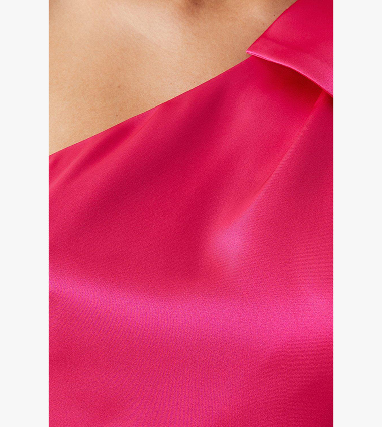 Buy Coast Bow And Drape Detail One Shoulder Satin Bridesmaids Dress In ...