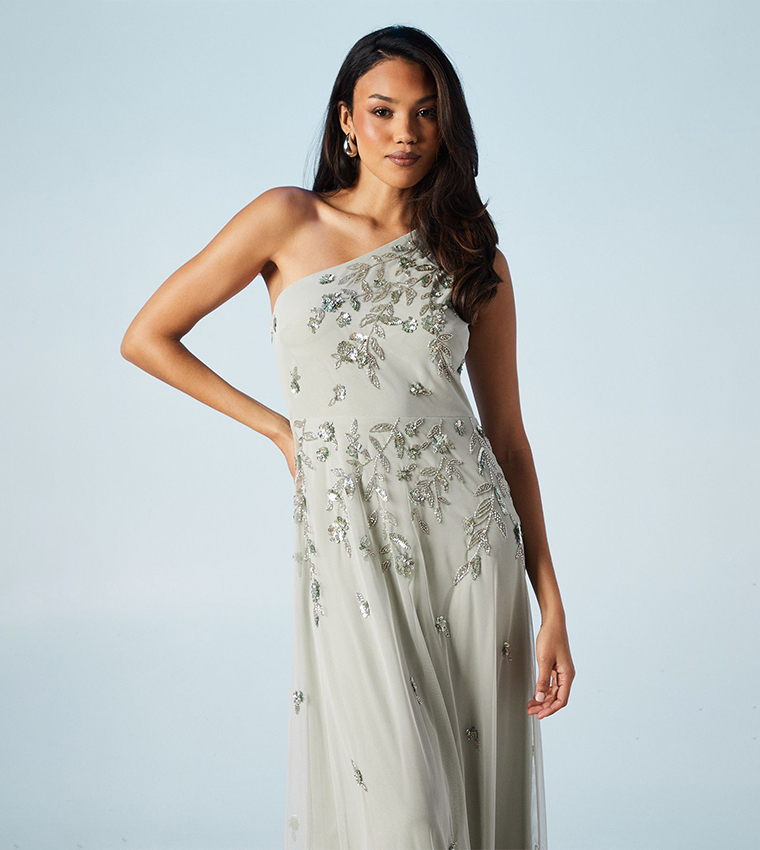 Buy Coast Trailing Foliage Embellished One Shoulder Bridesmaids Maxi ...