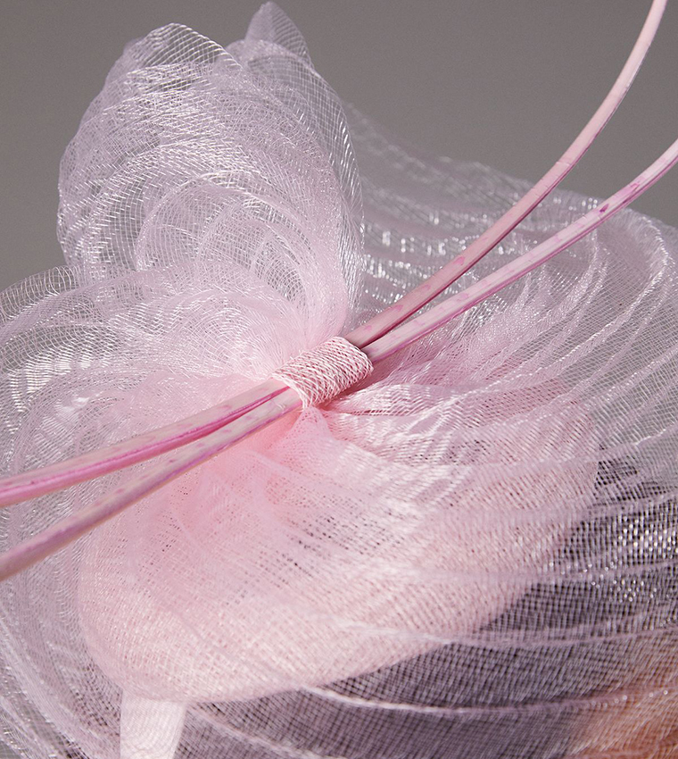 Buy Coast Lisa Tan Quill And Mesh Fascinator In Pink | 6thStreet UAE