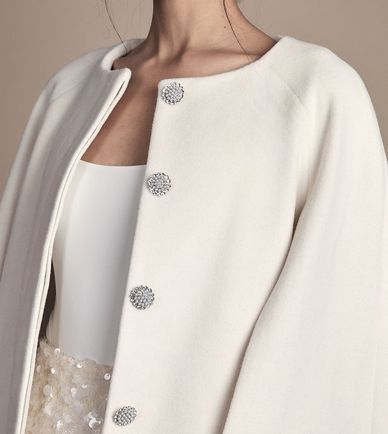 Buy Coast Belted Short Cape Coat In Beige | 6thstreet UAE
