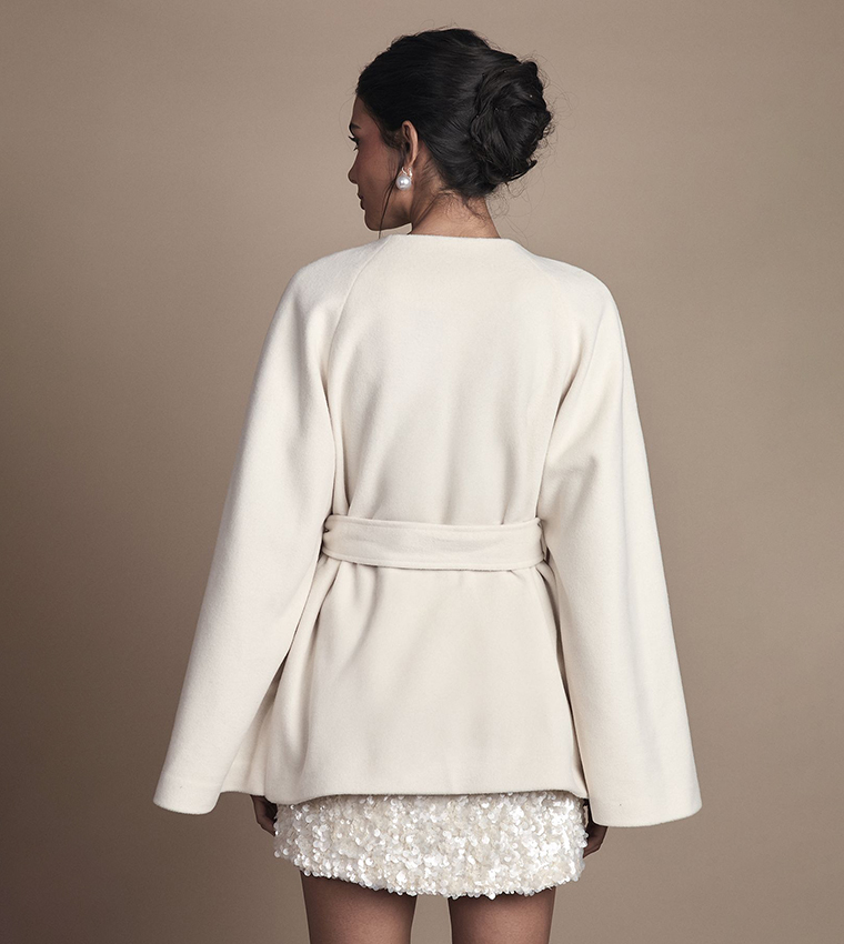 Buy Coast Belted Short Cape Coat In Beige | 6thstreet UAE