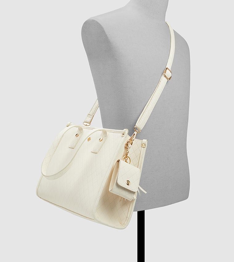 Buy Call It Spring BEACH GYAL Quilted Tote Bag With Coin Purse In White ...