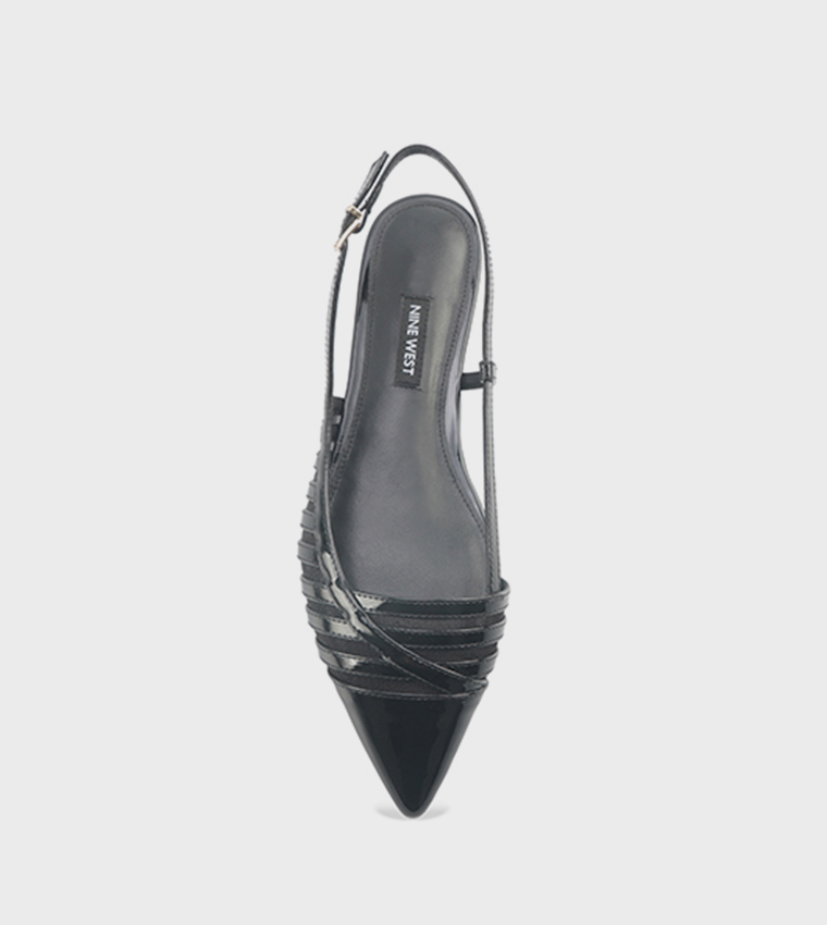 Buy Nine West BEASSIN2 Mesh Detail Slingback Flat Shoes In Black ...