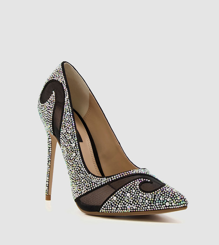Buy Dune London BEJEWEL Embellished Stilettoes Pumps In Black ...