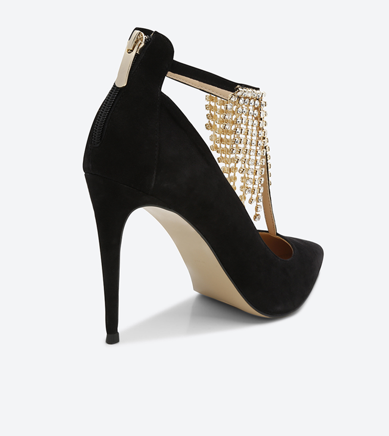 Buy Dune London Diamonte Trim Court Pumps Black BEJEWELED In Black ...