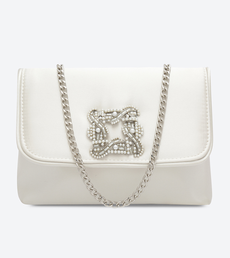 Buy Dune London Beston Mini Brooch Clutch Ivory In Ivory | 6thStreet Kuwait
