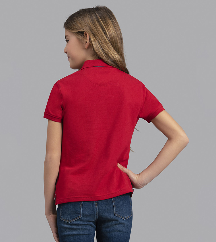 Buy Beverly Hills Polo Club Girls Fashion Polo T Shirt In Red ...