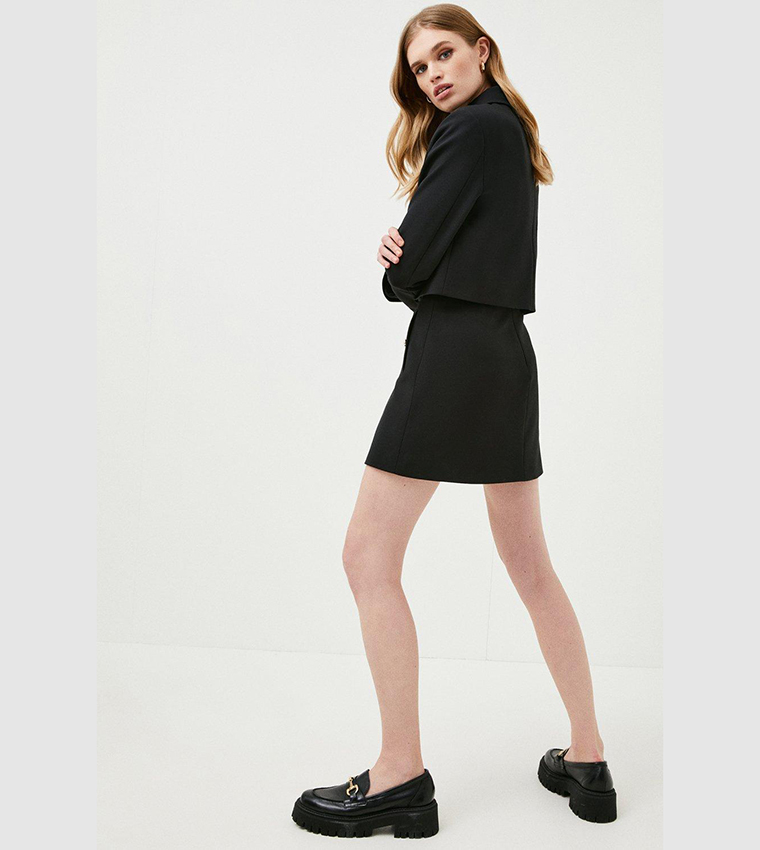 Buy Karen Millen Compact Stretch Color Mini Skirt In Black | 6thStreet ...
