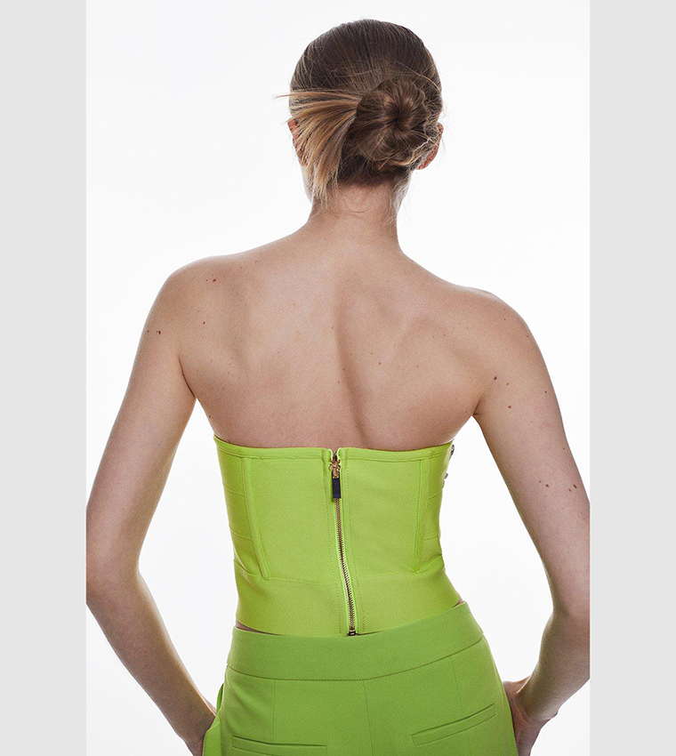 Buy Karen Millen Crystal Embellished Corset Top In Lime 6thstreet Uae