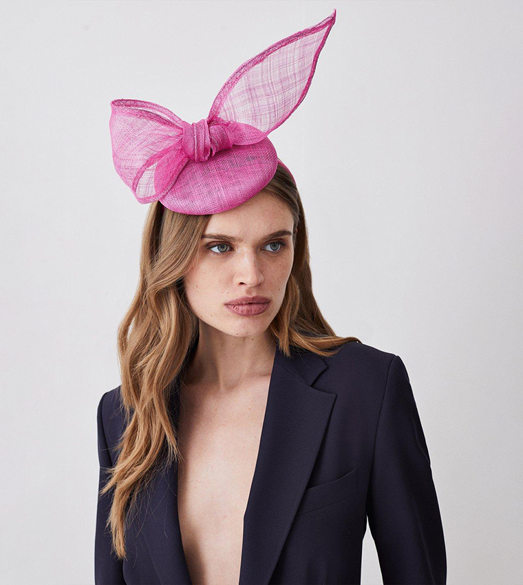 Buy Karen Millen Bow Detail Pill Box Fascinator In Pink | 6thStreet UAE