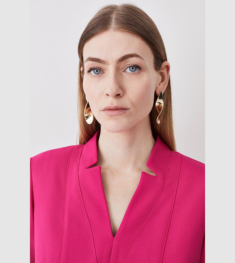 Buy Karen Millen Structured Crepe Storm Flap Column Maxi Dress In Pink ...