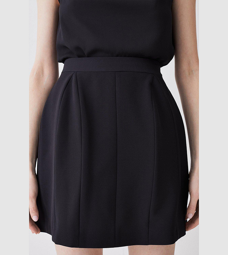 Buy Karen Millen Structured Stretch Lantern Mini Skirt In Black ...
