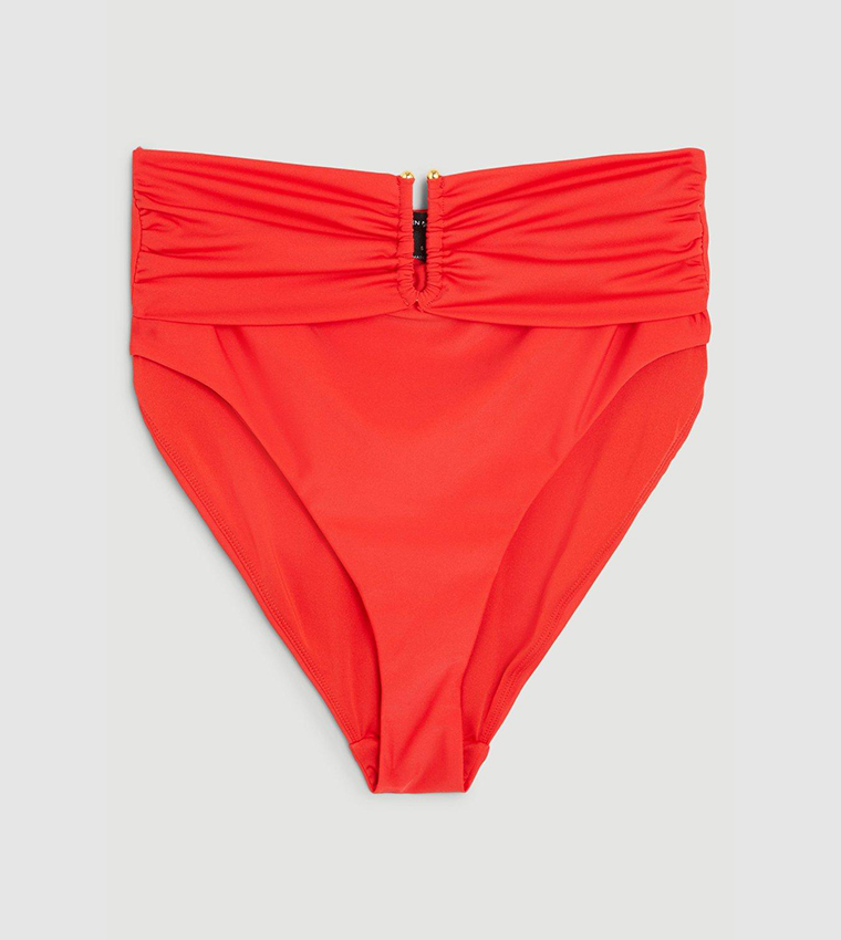 Buy Karen Millen High Waist Bikini Bottoms In Red | 6thStreet UAE