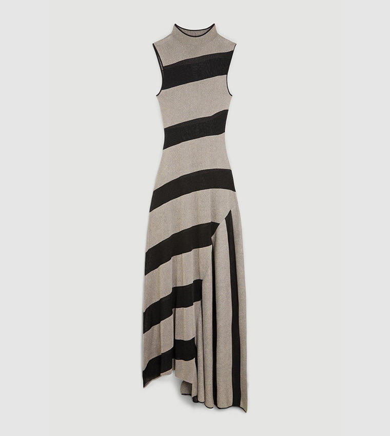 Buy Karen Millen Slinky Sheer Metallic Knit Maxi Dress In Gold ... Buy Karen Millen Slinky Sheer Metallic Knit Maxi Dress In Gold ...